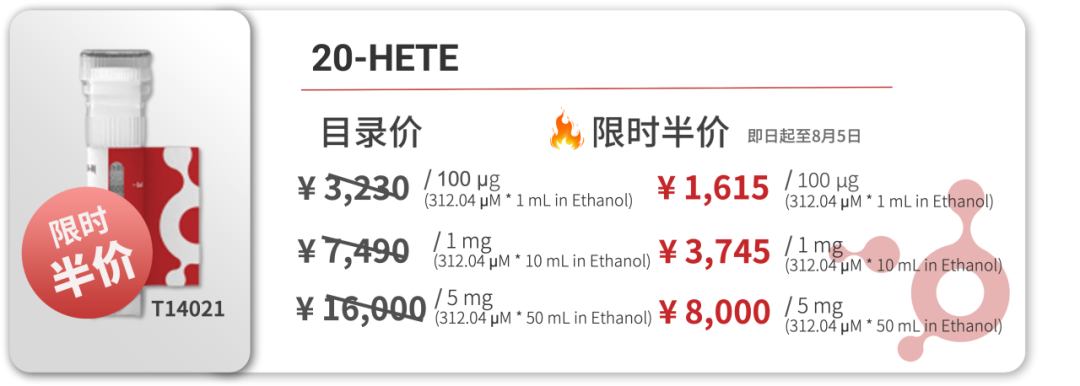 TargetMol明星分子—20-HETE 心脑血管|抗癌靶点|促血管生成